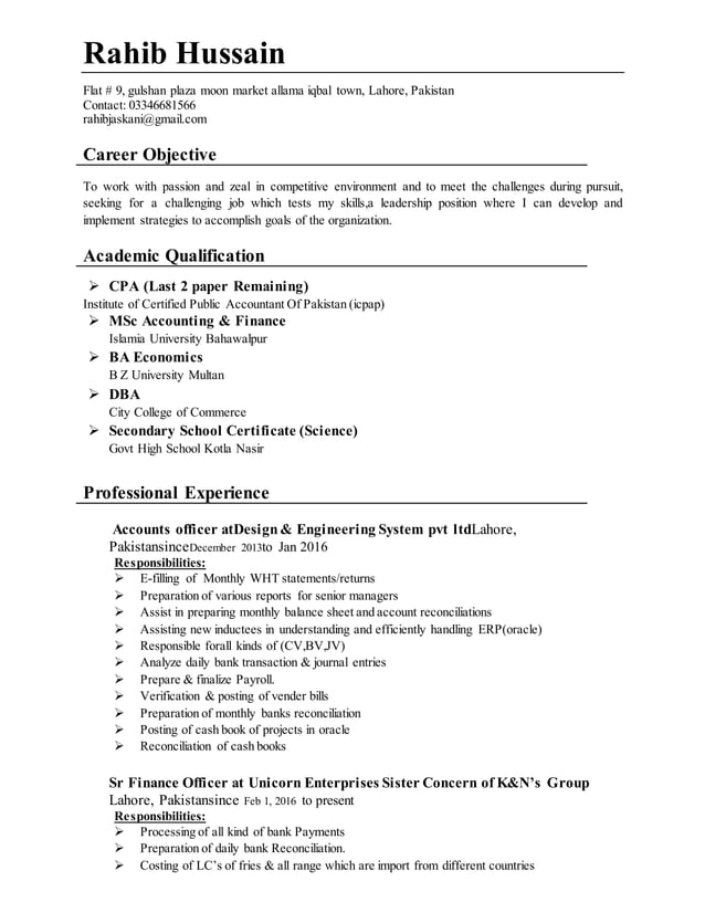 RAHIB cv.. | PDF