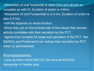 Diuretics and antidiuretics explaining mechanism of action, therapeutic ...