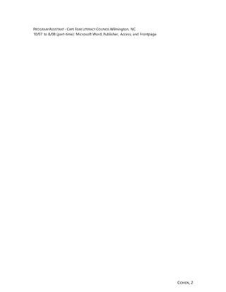 Claudette R Cohen Resume | DOCX