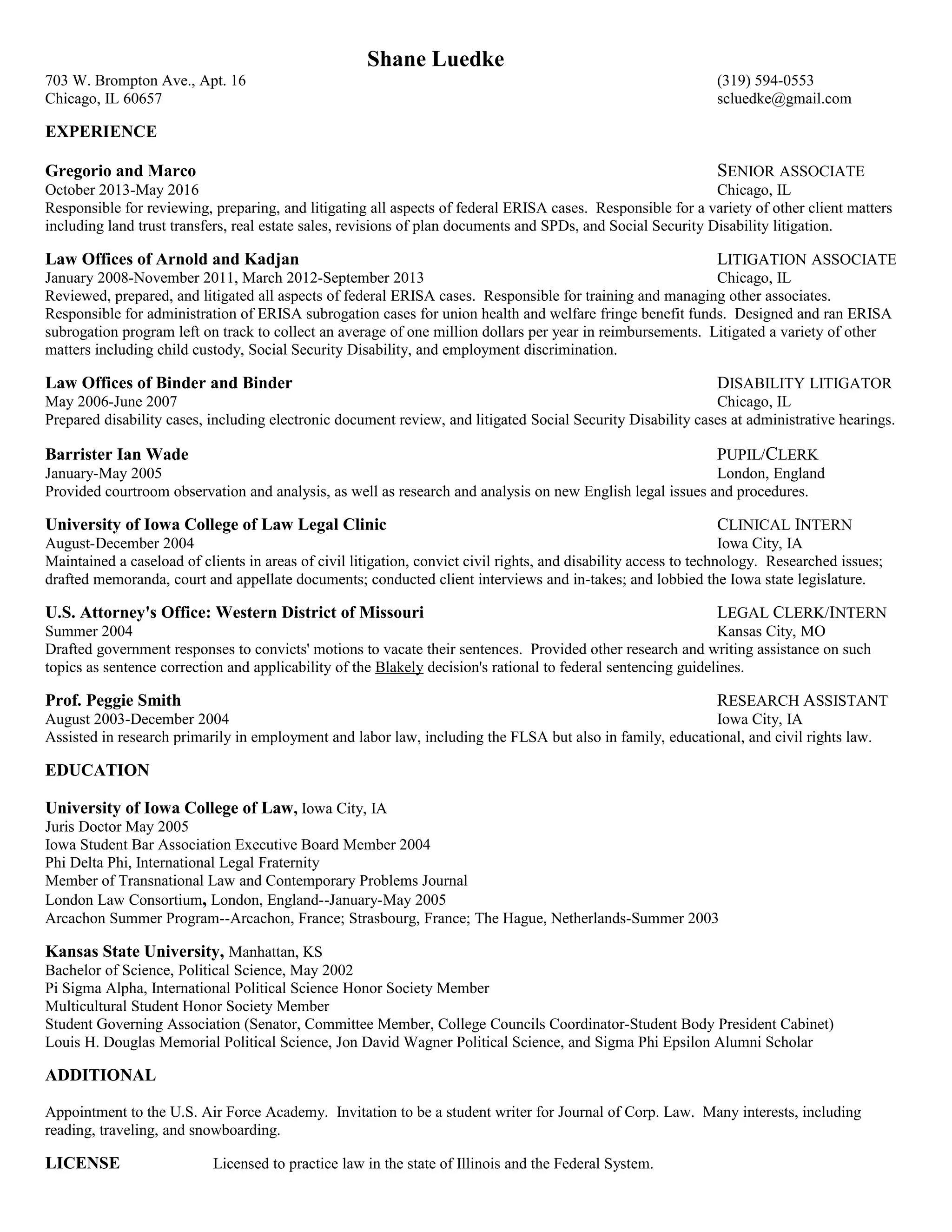 Shane's resume | DOC