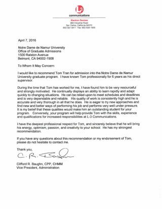 Letter of Recommendation TT1 | PDF