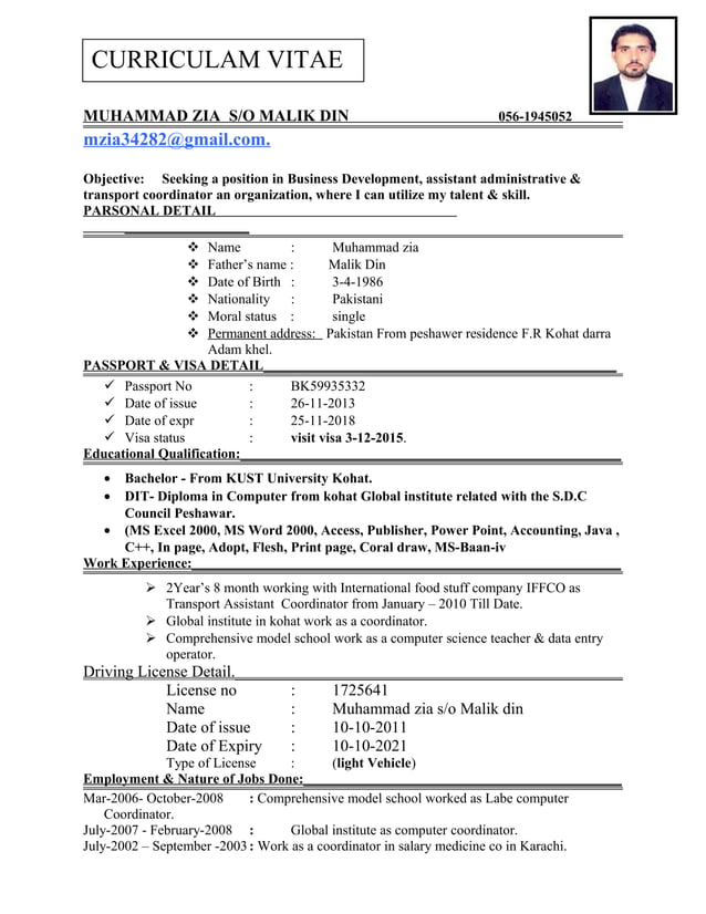 muhammad zia cv. | PDF