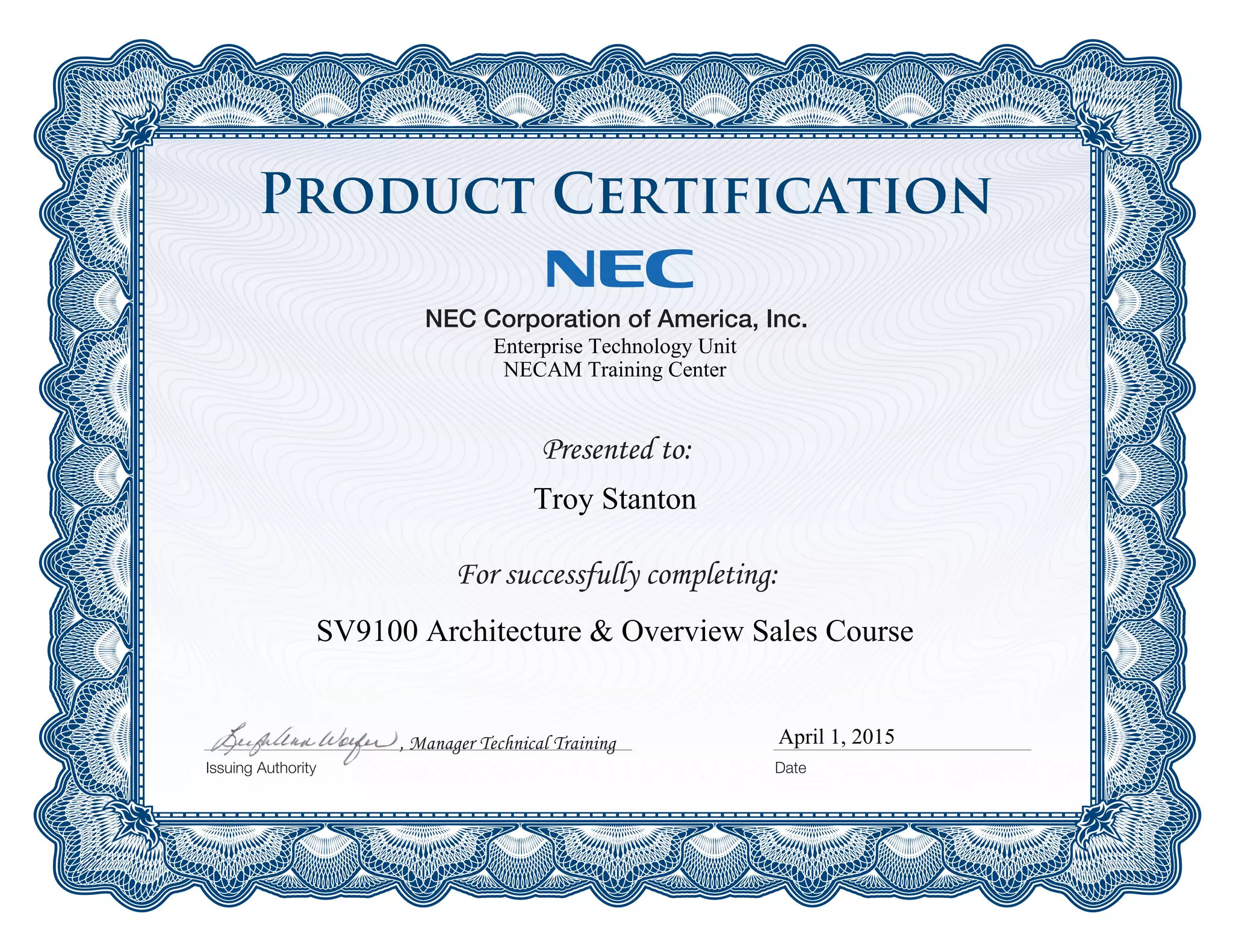 SV9100 Sales Certification | PPT