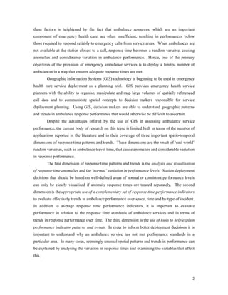 ASSESSMENT OF AMBULANCE RESPONSE PERFORMANCE USING A GEOGRAPHIC ...