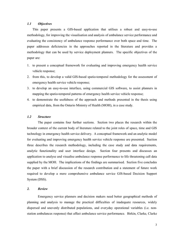 ASSESSMENT OF AMBULANCE RESPONSE PERFORMANCE USING A GEOGRAPHIC ...
