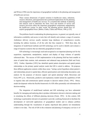 ASSESSMENT OF AMBULANCE RESPONSE PERFORMANCE USING A GEOGRAPHIC INFORMATION SYSTEM | PDF