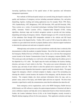 ASSESSMENT OF AMBULANCE RESPONSE PERFORMANCE USING A GEOGRAPHIC ...