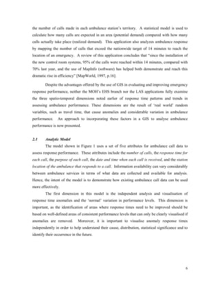 ASSESSMENT OF AMBULANCE RESPONSE PERFORMANCE USING A GEOGRAPHIC ...