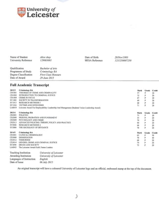 Full Academic Transcript | PDF