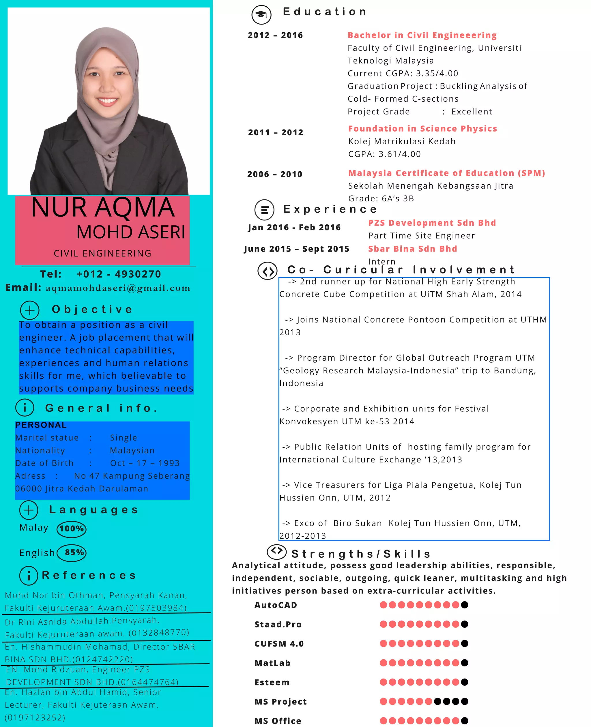 CV_NUR AQMA | PDF