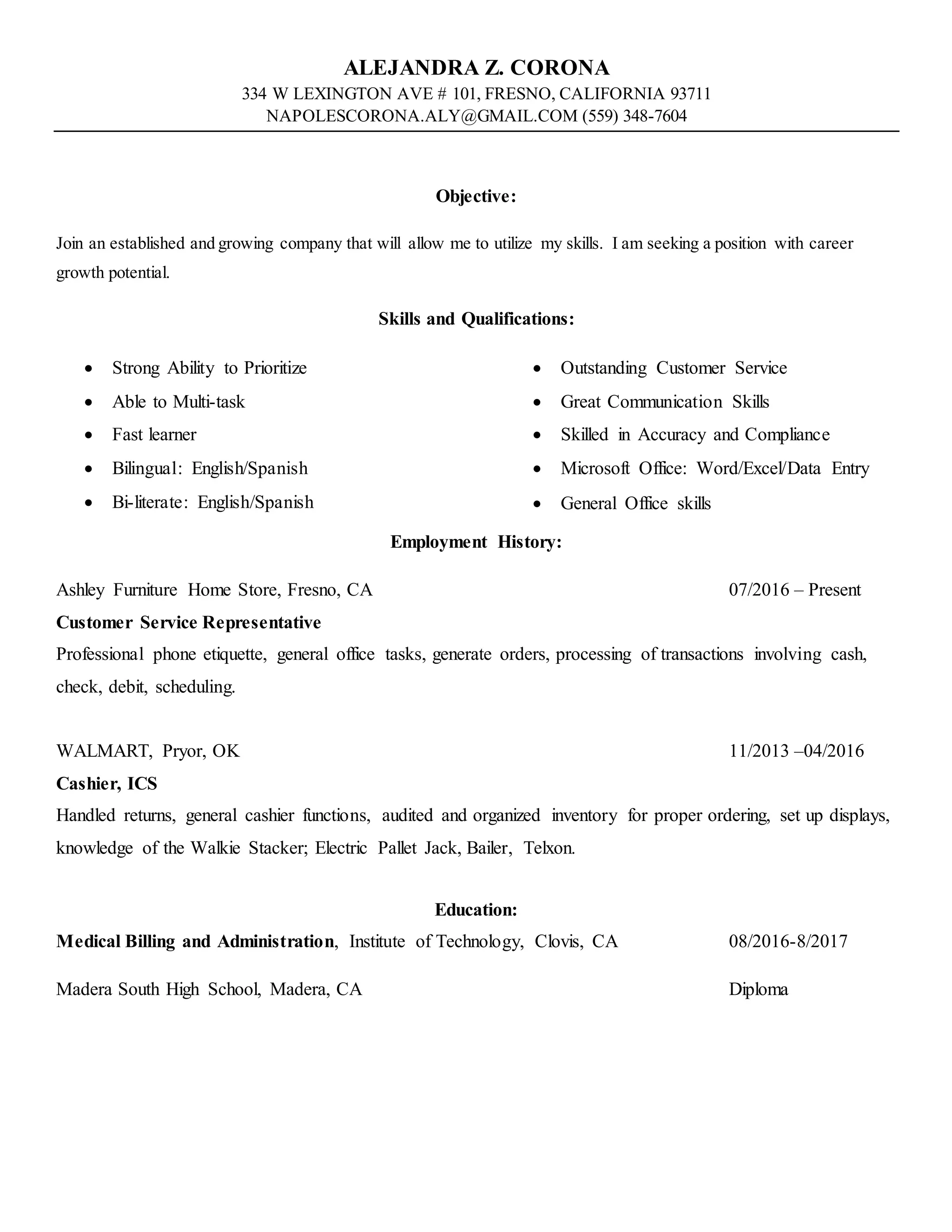 alejandra resume | DOCX