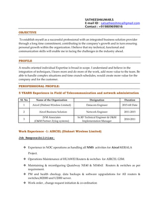 Satheesh Resume | PDF