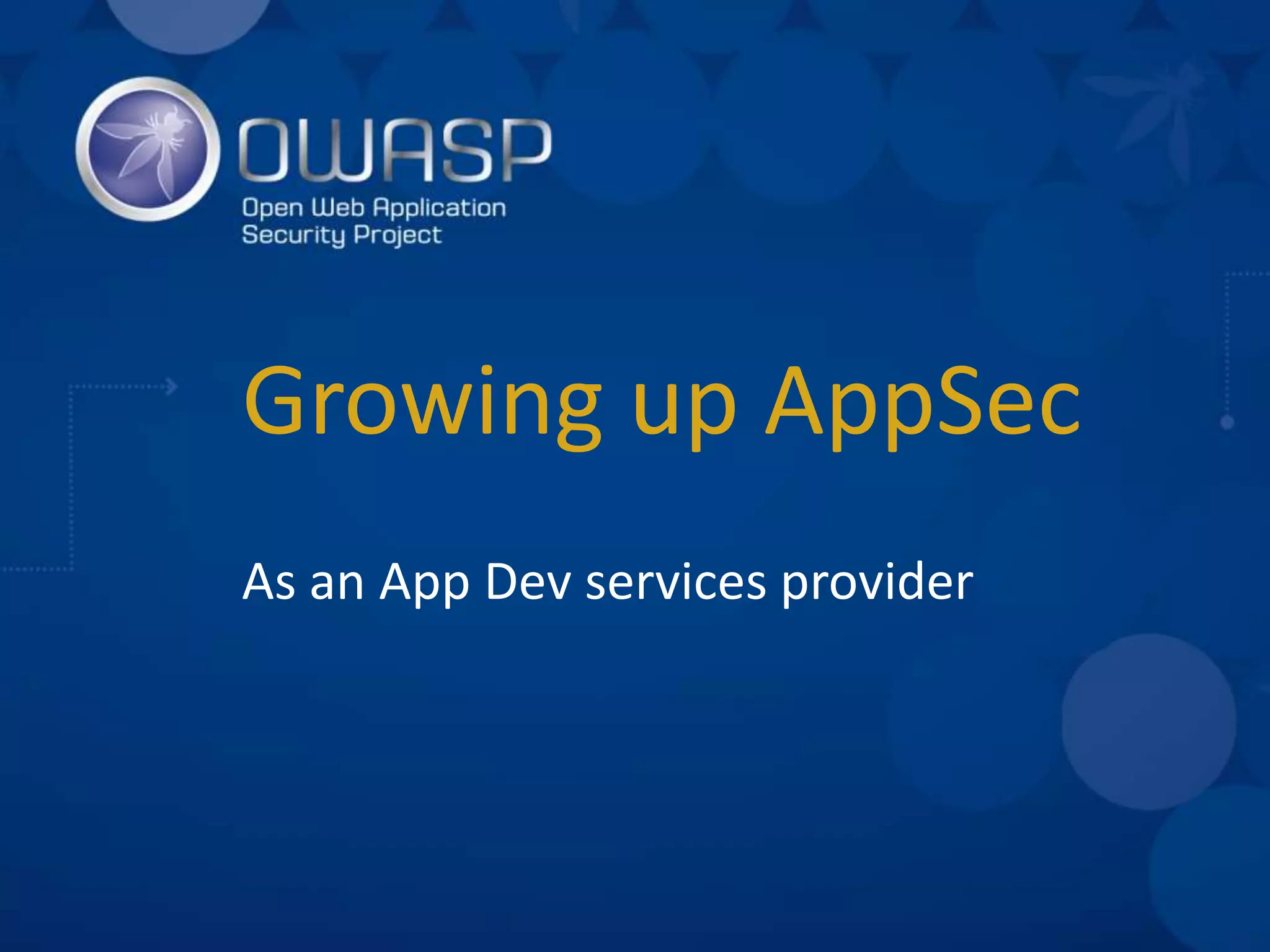 Growing Up AppSec and ASVS | PPT