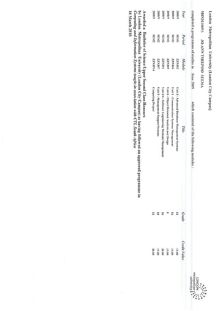 BSc(hons) certificate n transcript | PDF