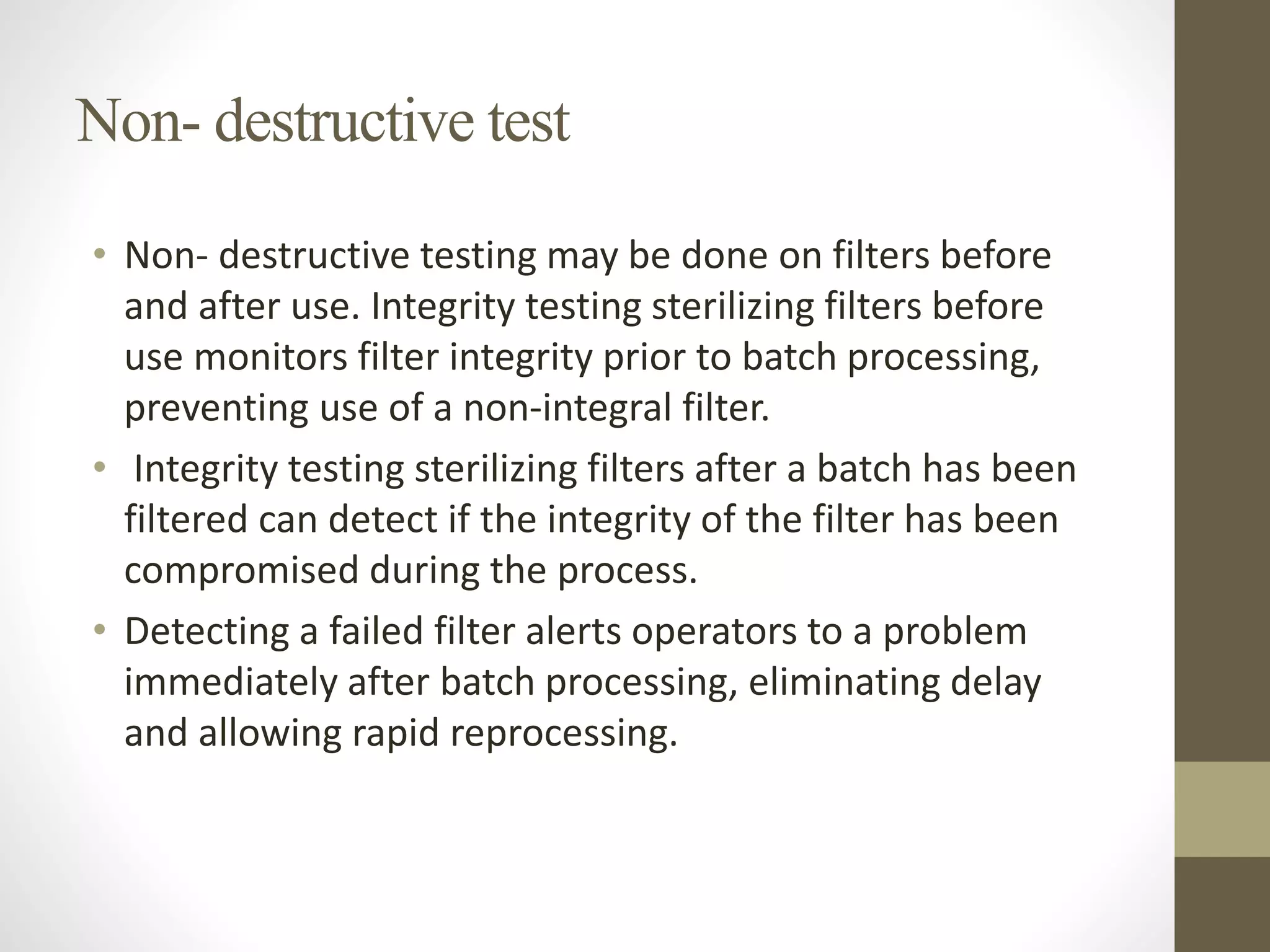 66 membrane filter integrity test | PPTX