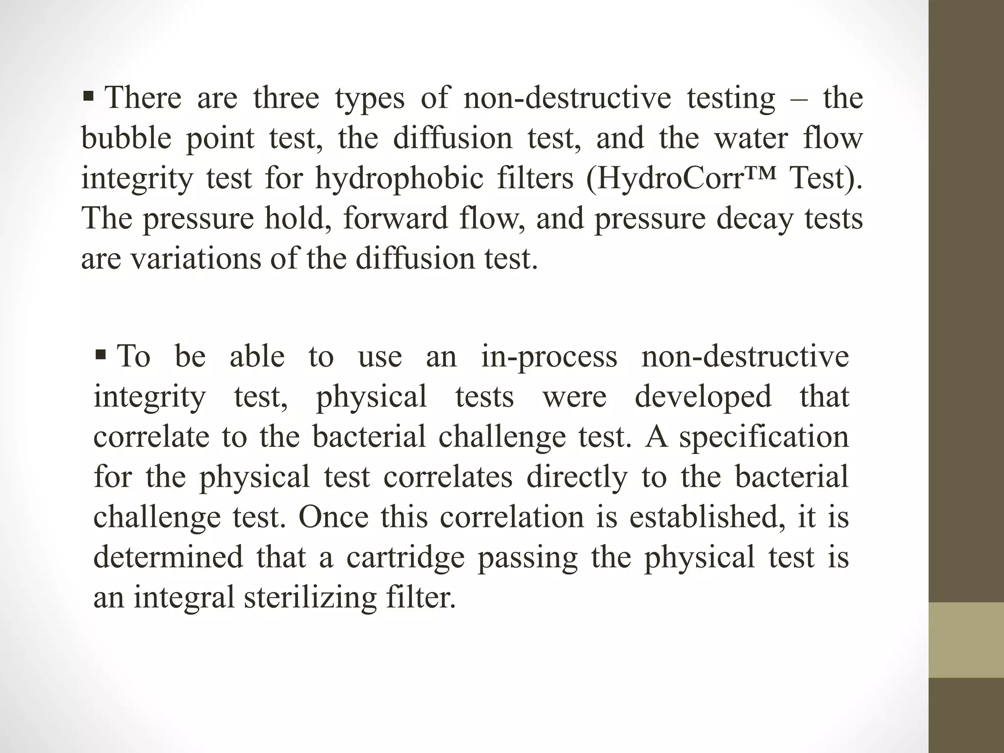 66 membrane filter integrity test | PPTX