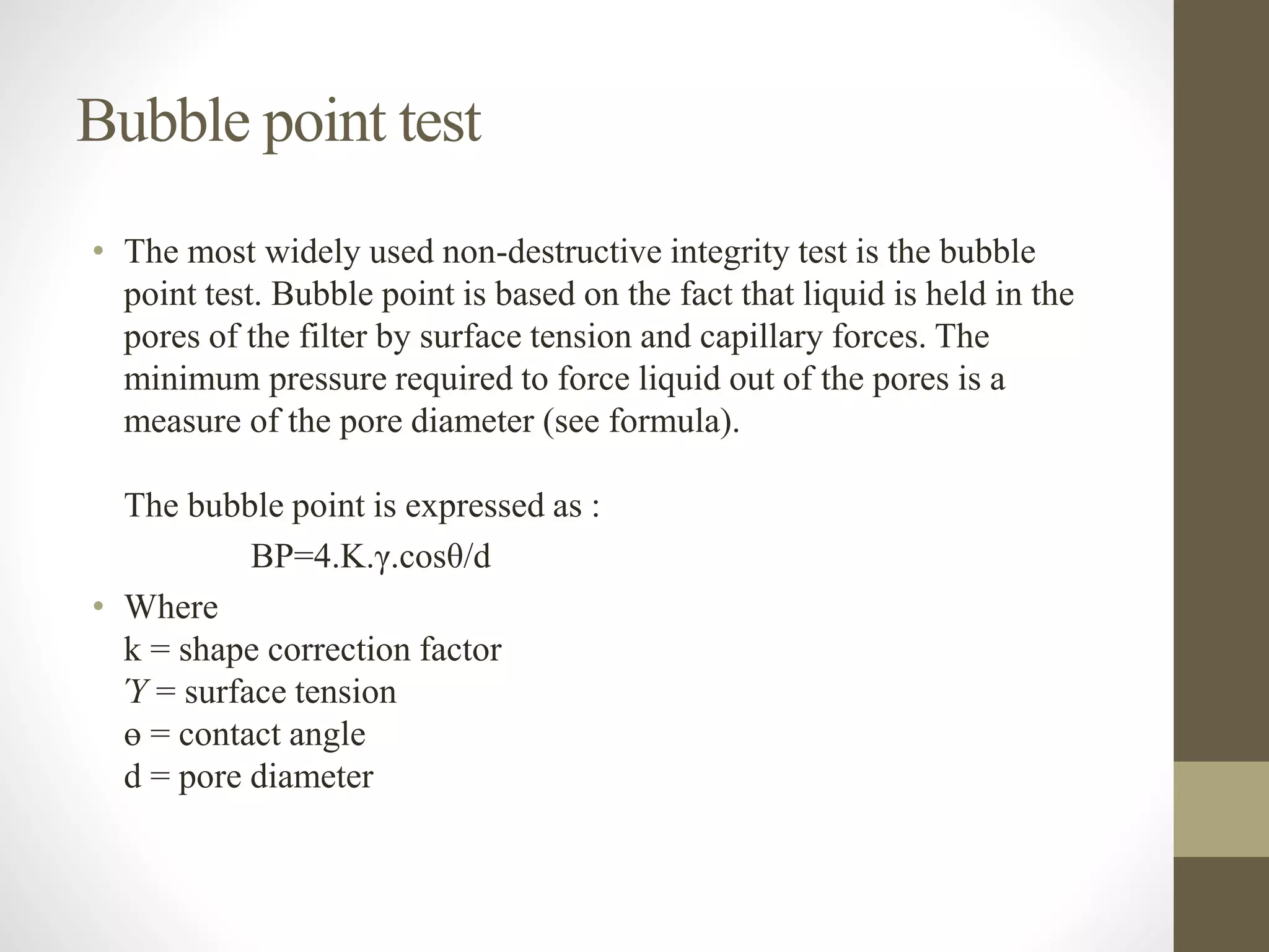 66 membrane filter integrity test | PPTX