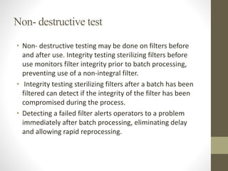 66 membrane filter integrity test | PPTX