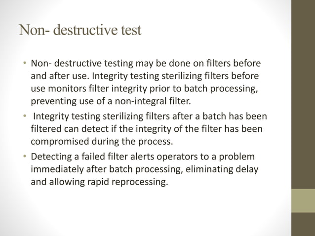 66 membrane filter integrity test | PPTX