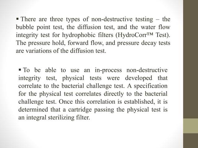 66 membrane filter integrity test | PPTX