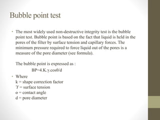 66 membrane filter integrity test | PPTX
