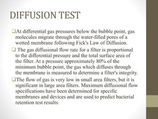 66 membrane filter integrity test | PPTX