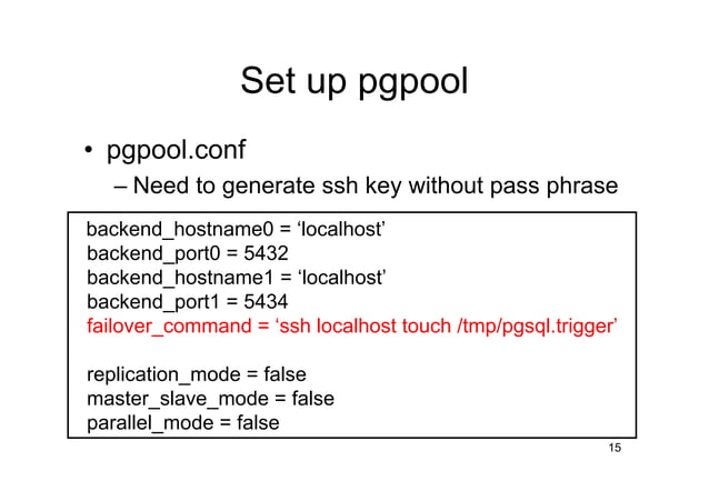 pgpool-II demonstration | PPT