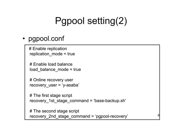 pgpool-II demonstration | PPT