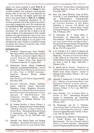 Use of Granite Waste for the Application as Coarse Aggregate in ...
