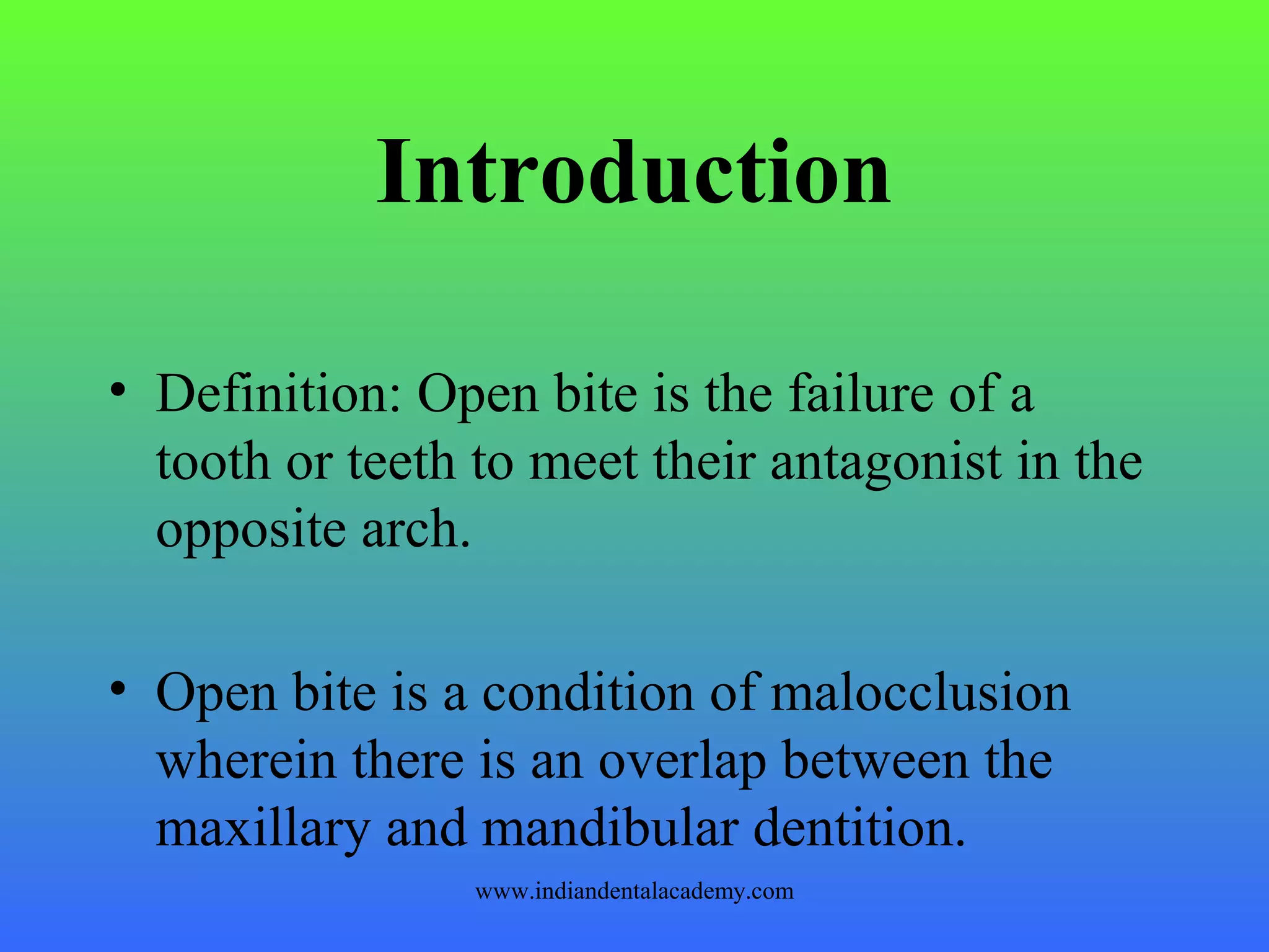 Management of open-bite in orthodontics | PPT