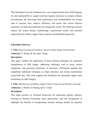 67.EXPLAINABLE AI FOR MILITARY SUPPLY CHAIN OPTIMIZATION USING SAR ...