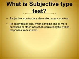 Constructing Objective and Subjective Test | PPTX