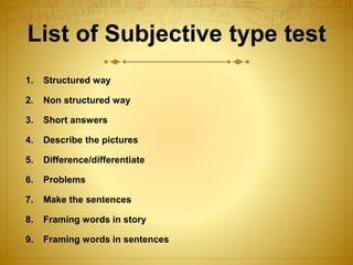 Constructing Objective and Subjective Test | PPTX