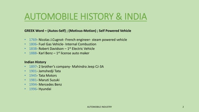 Automobile Industry | PPT