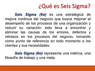 Diapositivas de la sesión de clase Six Sigma | PDF