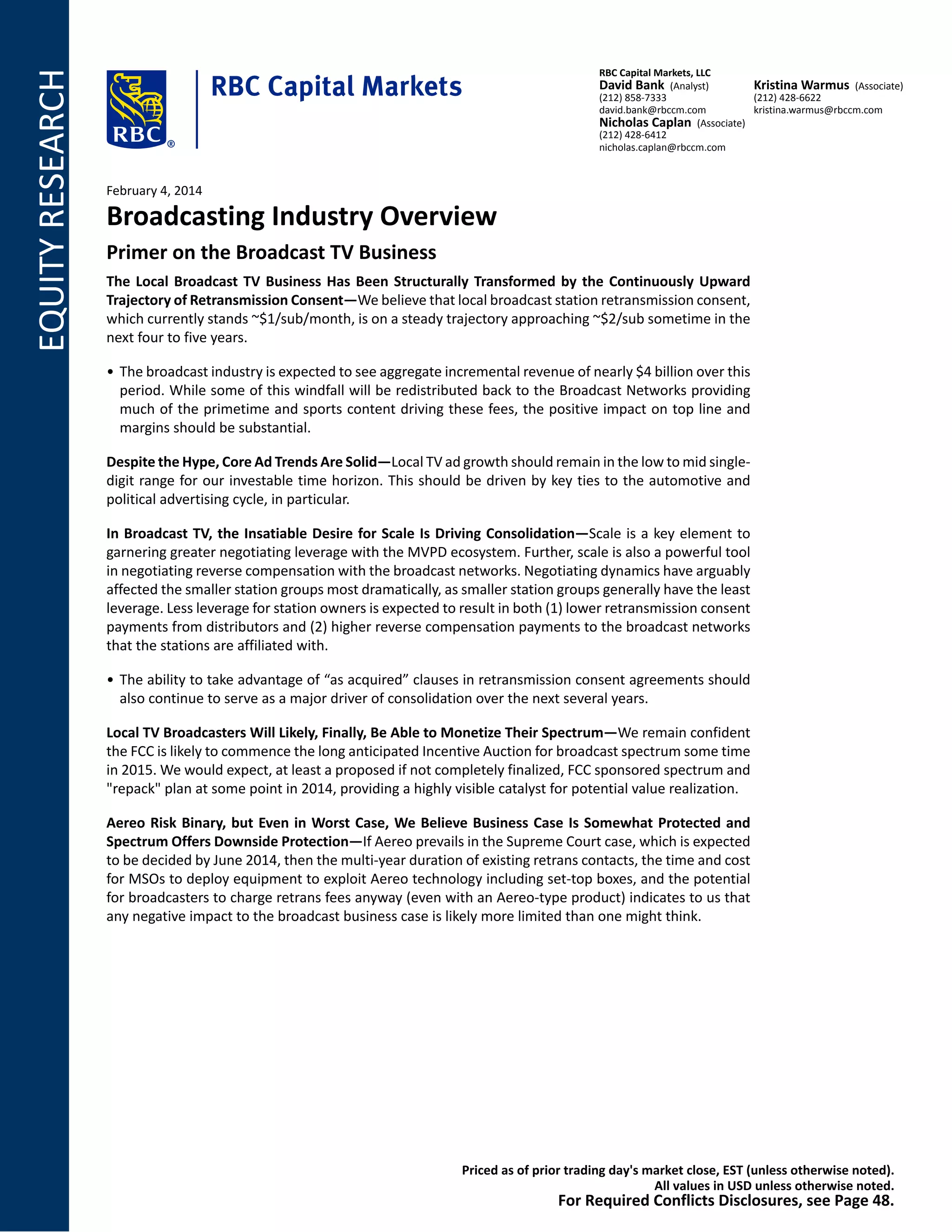 Broadcasting Industry Overview | PDF