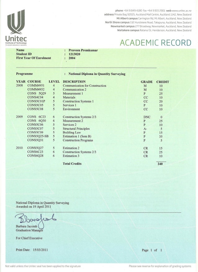 Academic Transcript Unitec 29062014