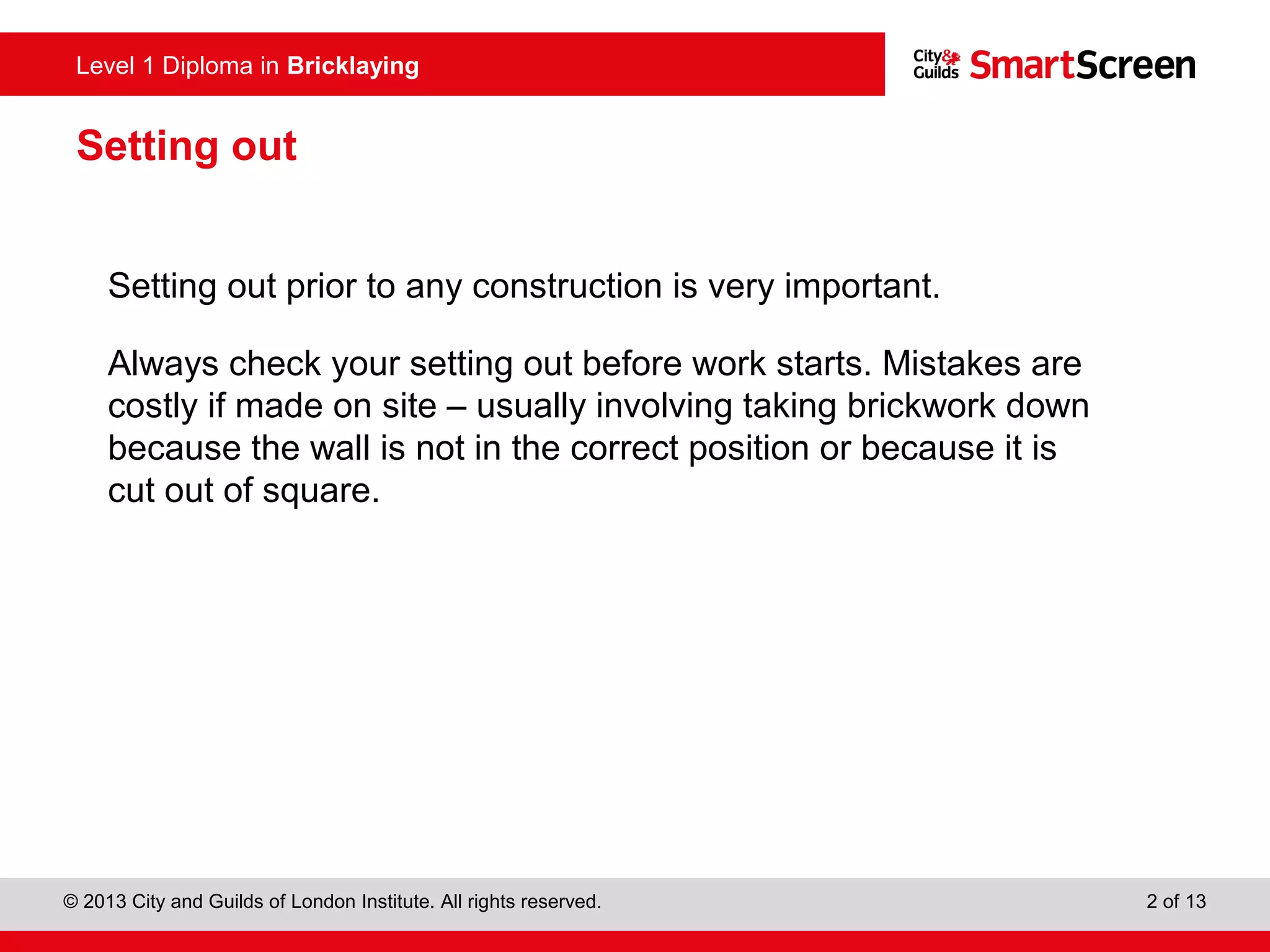 Set Out and Build Masonry Structures | PPT