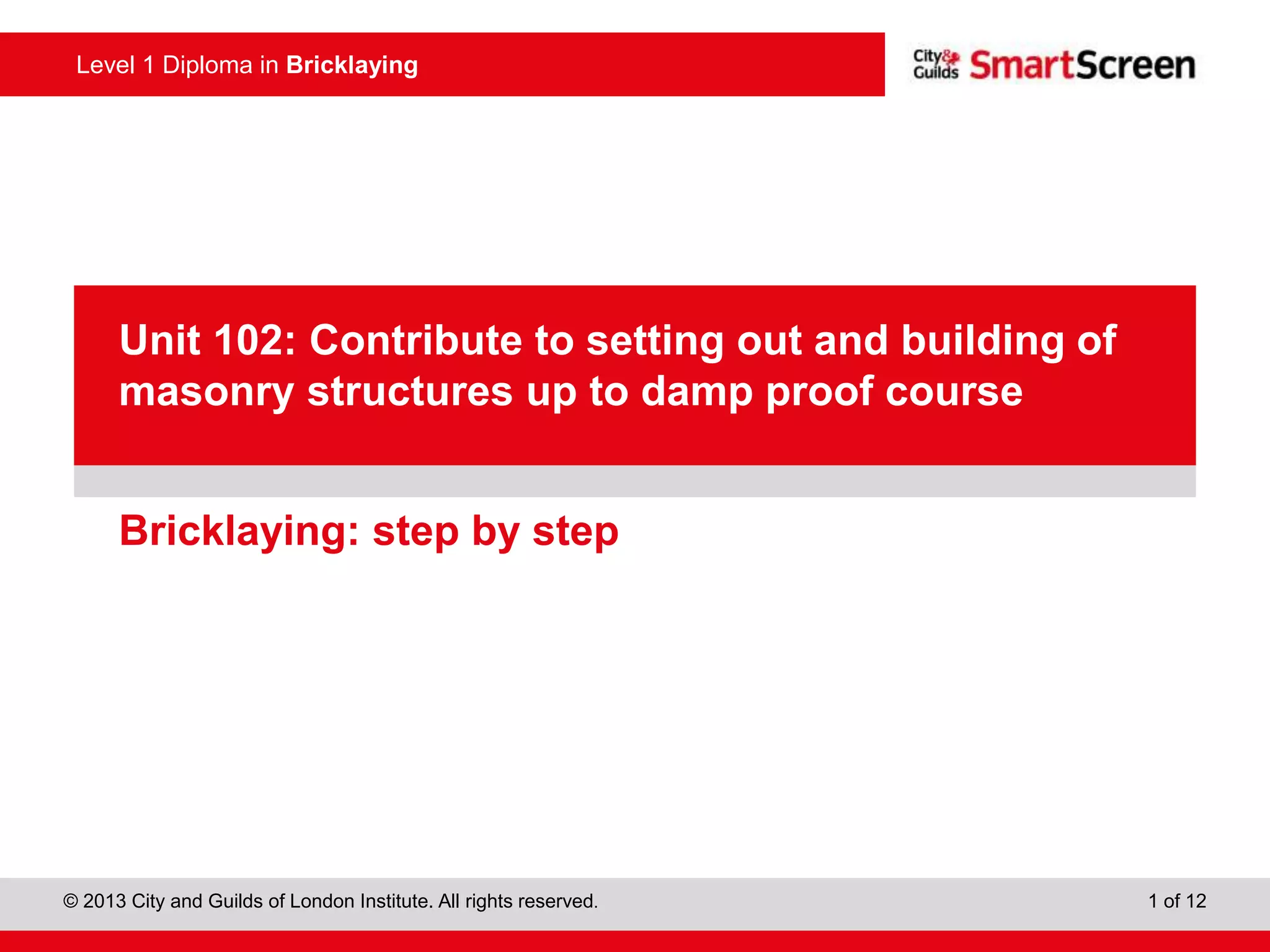 Bricklaying: Step by Step | PPTX