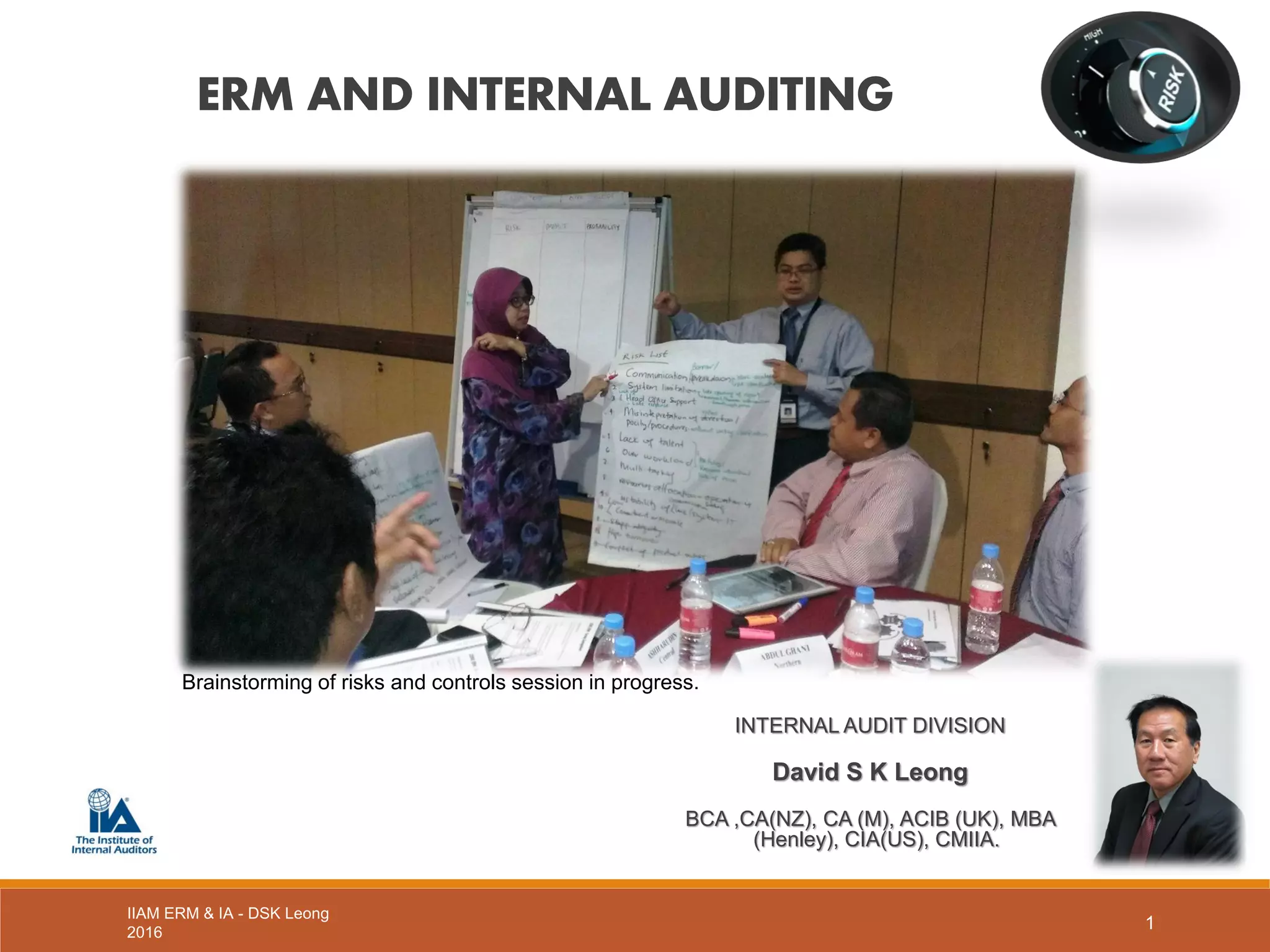 ERM and Internal Auditing 2016 Tea Talk v2a | PDF