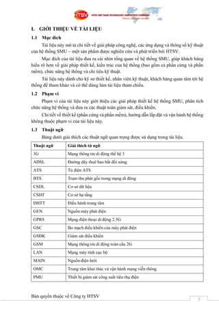 TÀI LIỆU KỸ THUẬT HỆ THỐNG GIÁM SÁT ĐIỀU KHIỂN CSHT TRẠM VIỄN THÔNG – SMU | PDF