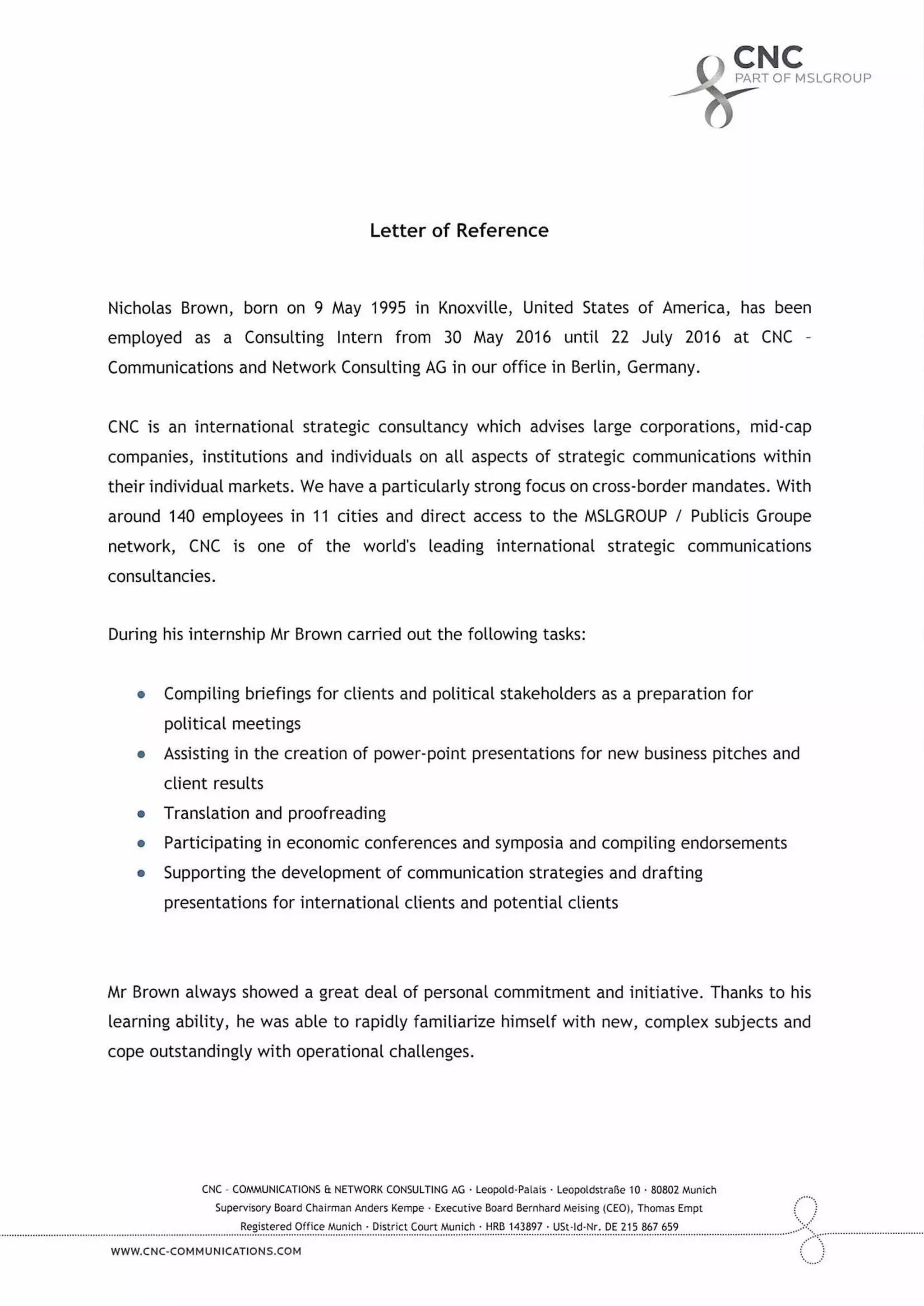 Reference Letter(CNC | PDF