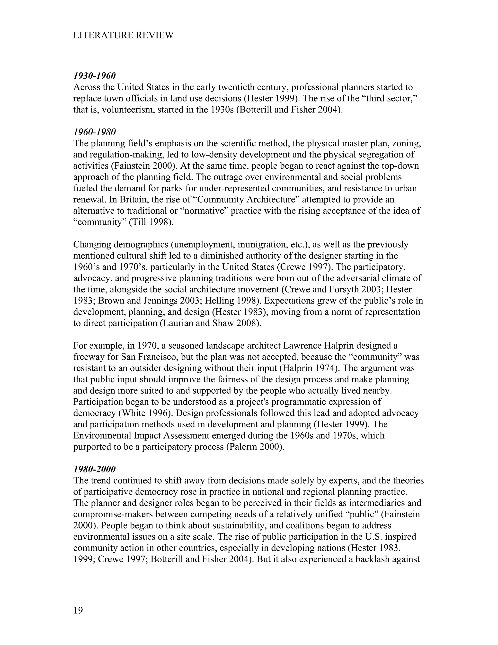 Participation in the Planning and Design of Public Open Space | PDF