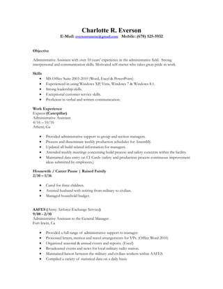 Charlotte Everson Resume16' | PDF