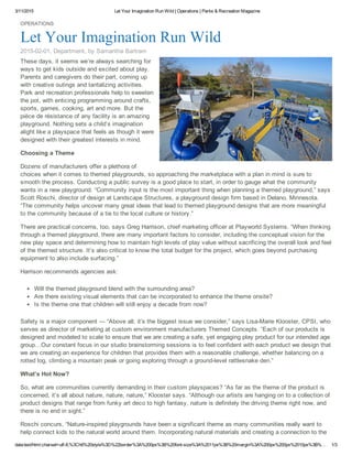 Let Your Imagination Run Wild _ Operations _ Parks & Recreation Magazine | PDF