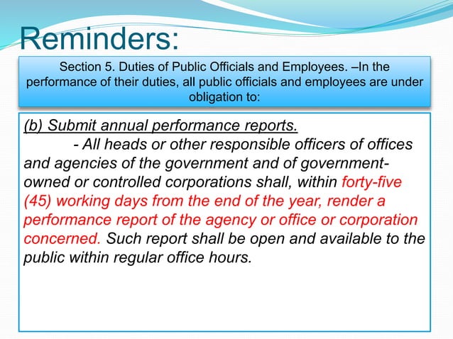 RA 6713 Code of Ethical Standards for Public Officials and Employees in ...