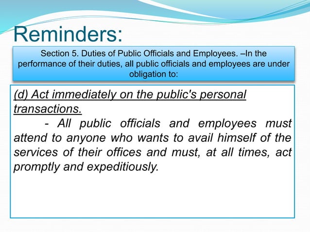 RA 6713 Code of Ethical Standards for Public Officials and Employees in ...
