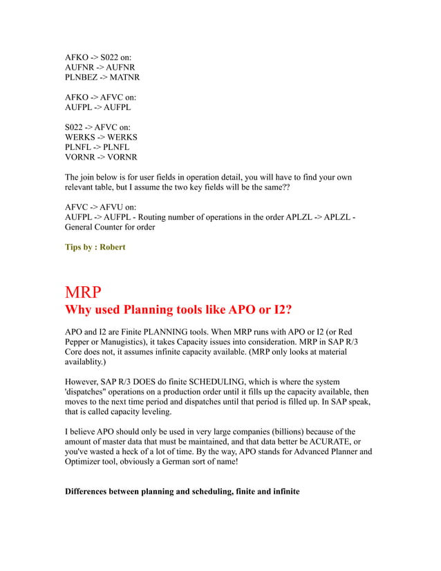6714600 sap-production-planning-table | PDF