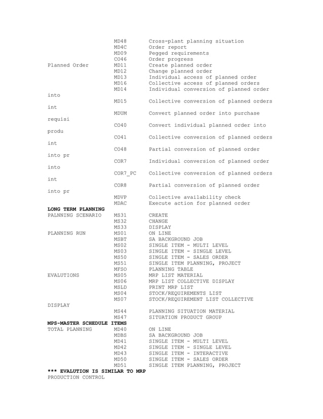 6714600 sap-production-planning-table | PDF