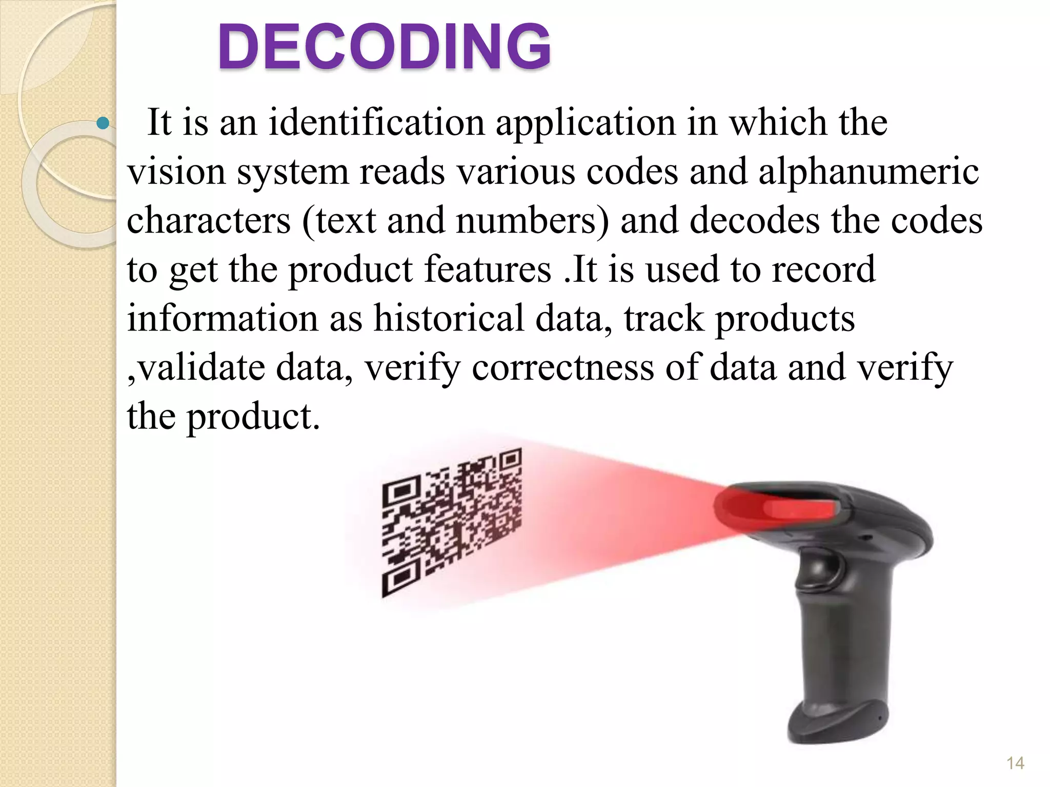 INDUSTRIAL APPLICATION OF MACHINE VISION ppt mrng finl | PPTX